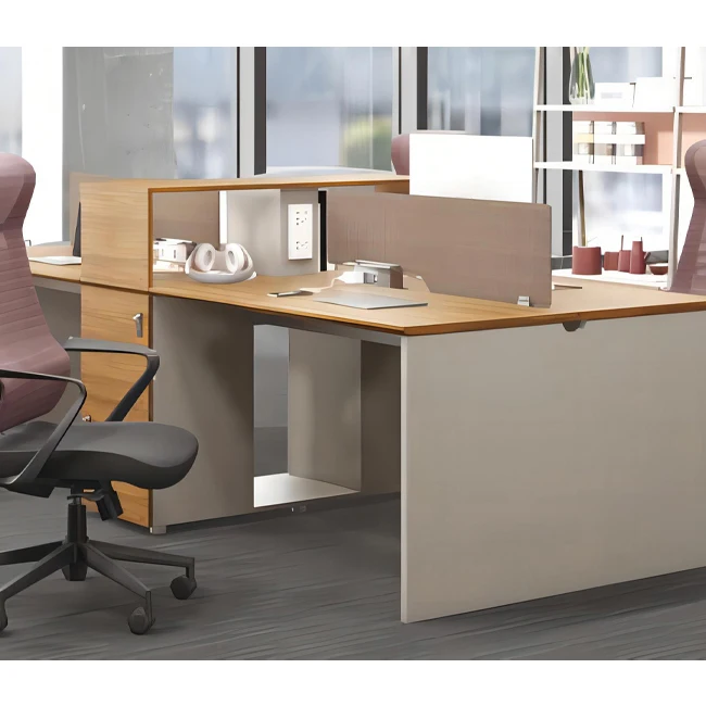 Modern 4-Person Linear Cubicle Workstation Desk Modem Modular Office ...