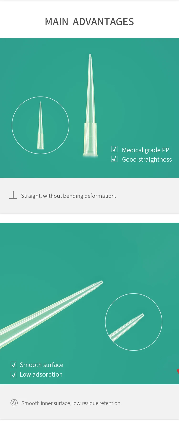 200ul Autoclavable Yellow Pipette Tip With Bag For Lab - Buy Pipette ...