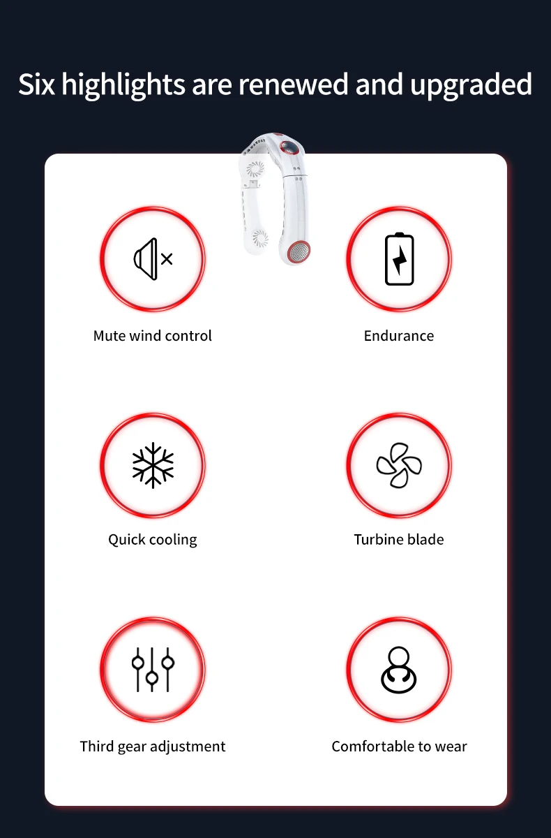 Innovative Summer Products Turbo Neck Hanging Usb Mini Rechargeable Fan ...