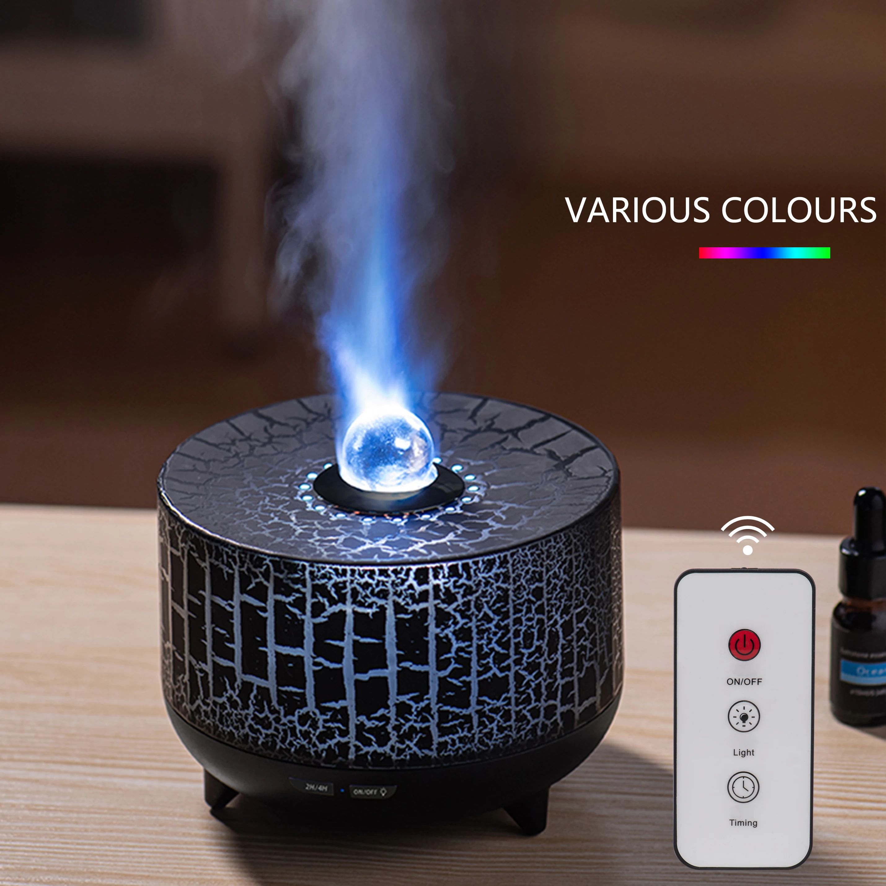 New Fashion Ultrasonic Flame Aroma Diffuser Smart Remote Control ...