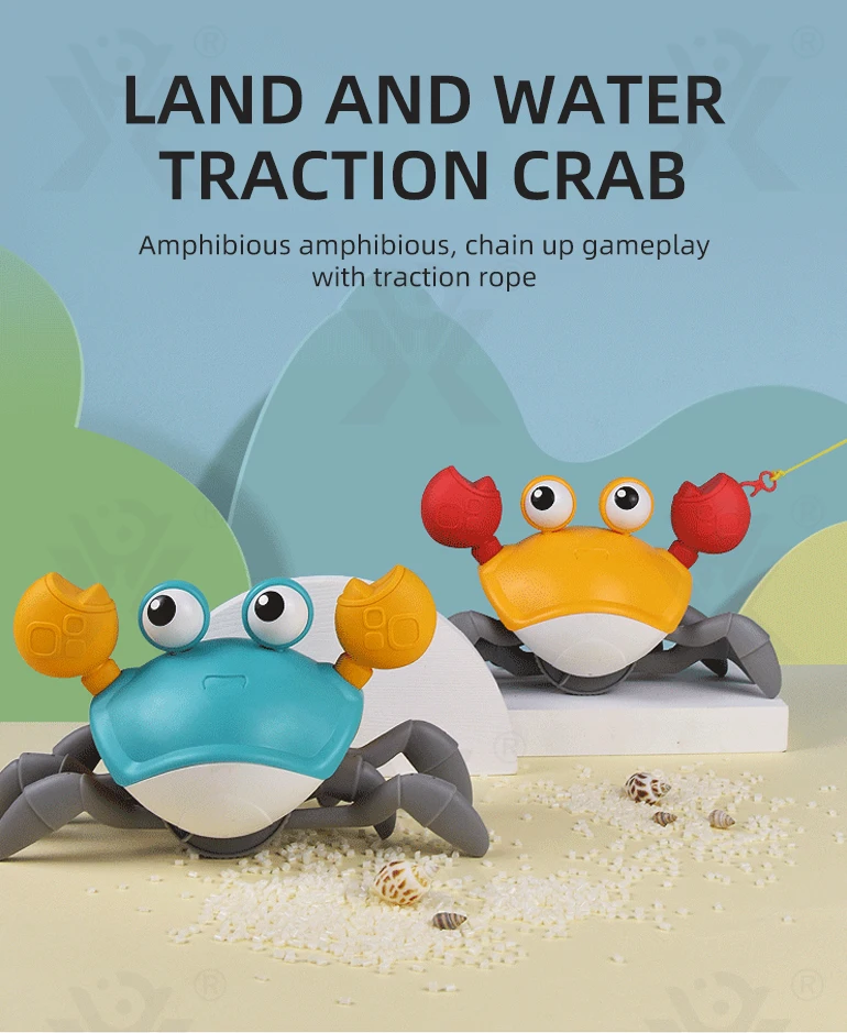 Chengji Bath Swimming Crab Clockwork Baby Toys Interactive Crab Crawling Plastic Escape Wind Up ...