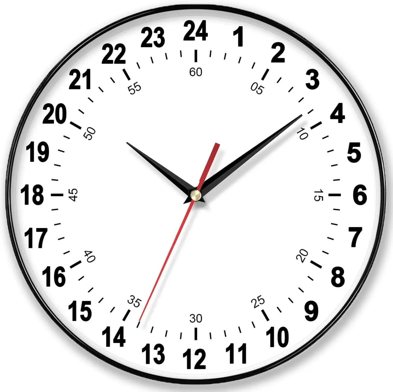 12 Inch Modern Analog Clock Custom Logo 24-Hour Round Wall Clock Quartz ...