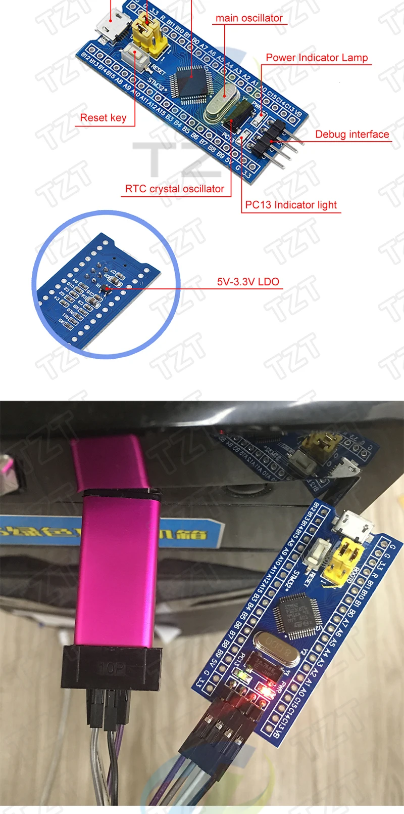Original IC STM32F103C6T6 STM32F103C8T6 ARM STM32 Minimum System ...