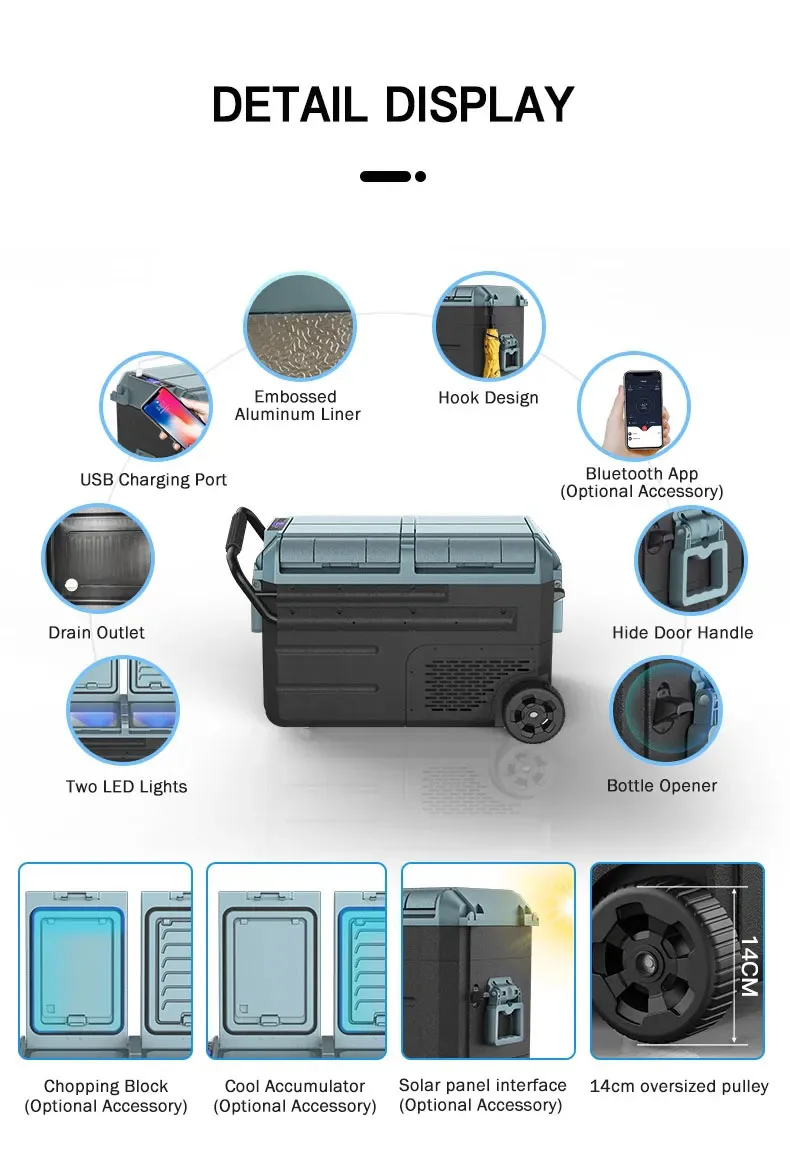 Hybrid Solar Mini Battery Freezer For Camping Outdoor With Big Battery ...