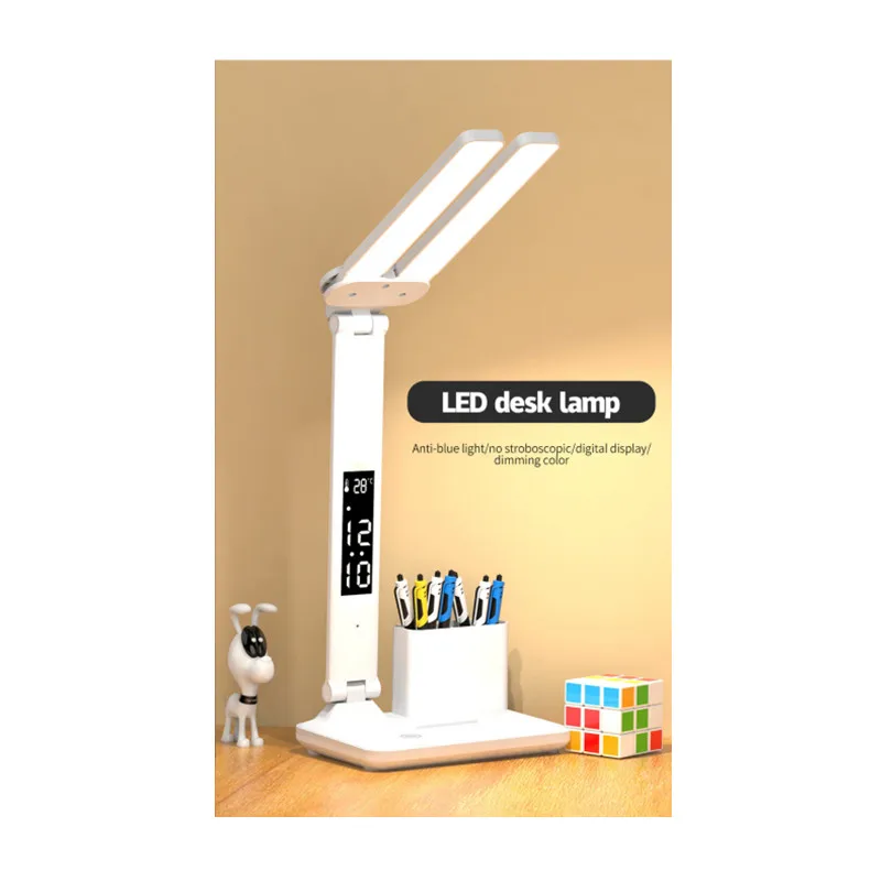 Led Desk Lamp Multifunction Table Lamp With Calendar Usb Touch Night ...