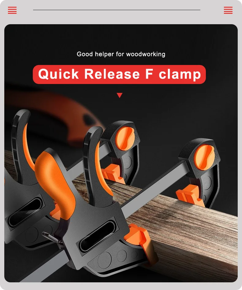 Adjustable Hand Woodworking Clamp 4 Inch Clip Quick Ratchet Release F ...