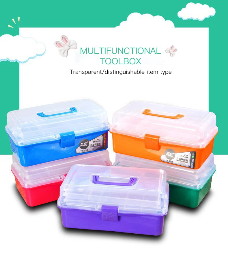 Multifunction Classic Large Three-layer Storage Boxes Transparent Solid ...