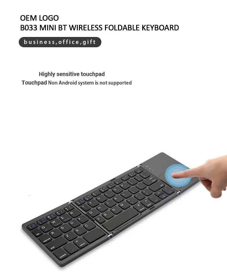 OEM B033 Triple Folding Mobile Teclado Portatil Ultra Slim
