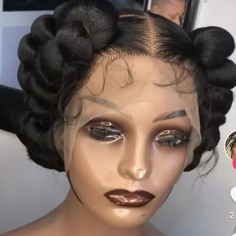 Jennifer Faux Locs Square Knotless Braided Wigs Braided Lace Wig With ...