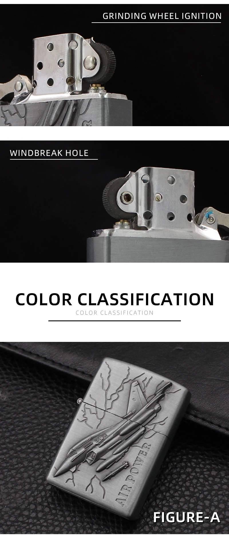 Jt6200 New Fighter Jet Relief Craft Kerosene Lighter Metal Retro ...