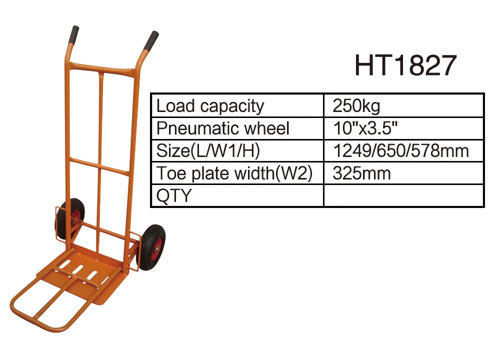 HT1827 Folding Toe Hand Steel Truck Trolley Cart Platform Truck with ...
