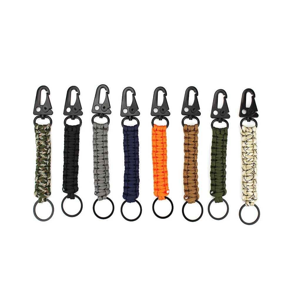 Seven-core Paracord Carabiner Survival Keychain Outdoor Hand-woven ...