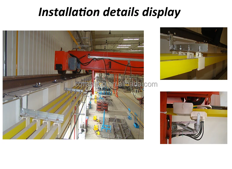 Single Pole Copper Busbar With Current Collector For Overhead Crane ...