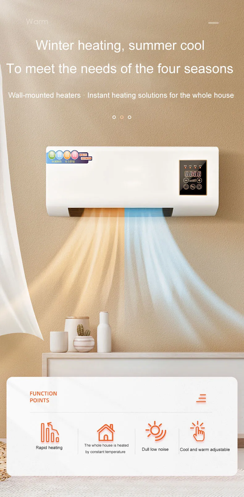 2023 Heating and Cooling - Wall Mounted Remote Control Heater