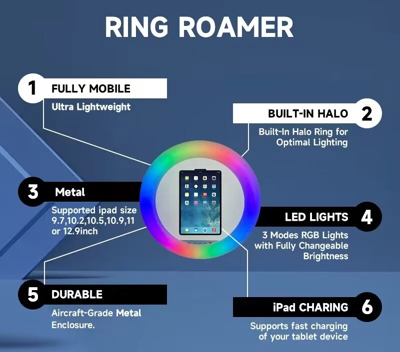 FURMORES Selfie Roaming Portable Ring Light - Photobooth Pro