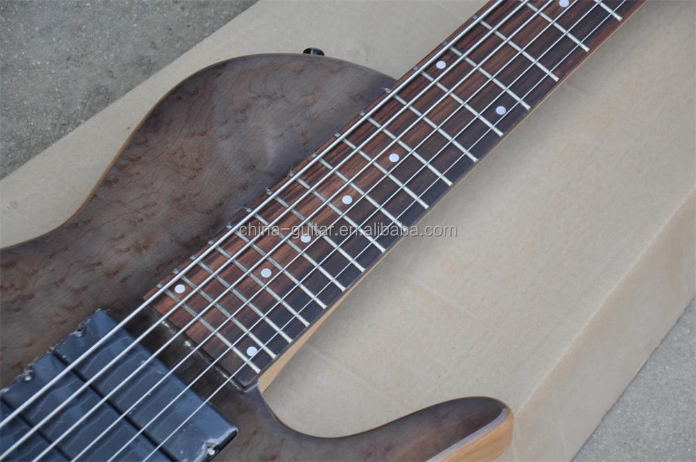 Custom 6 Strings Neck-thru-body Electric Bass Guitar With Black ...
