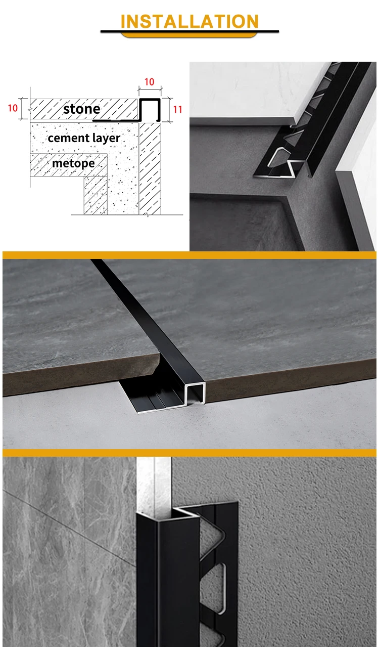 High Quality Gold Tile Trim Stainless Steel Metal Floor Strip Tile ...