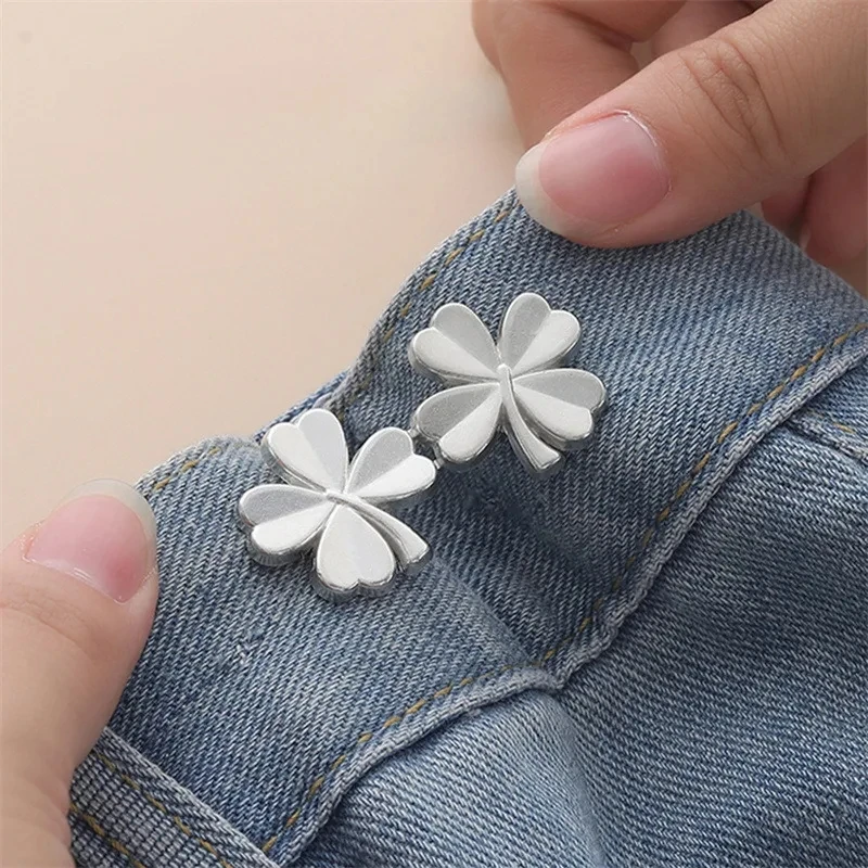 Star Shape Detachable Nail-Free Waist Buckles Metal Jeans Button Snaps
