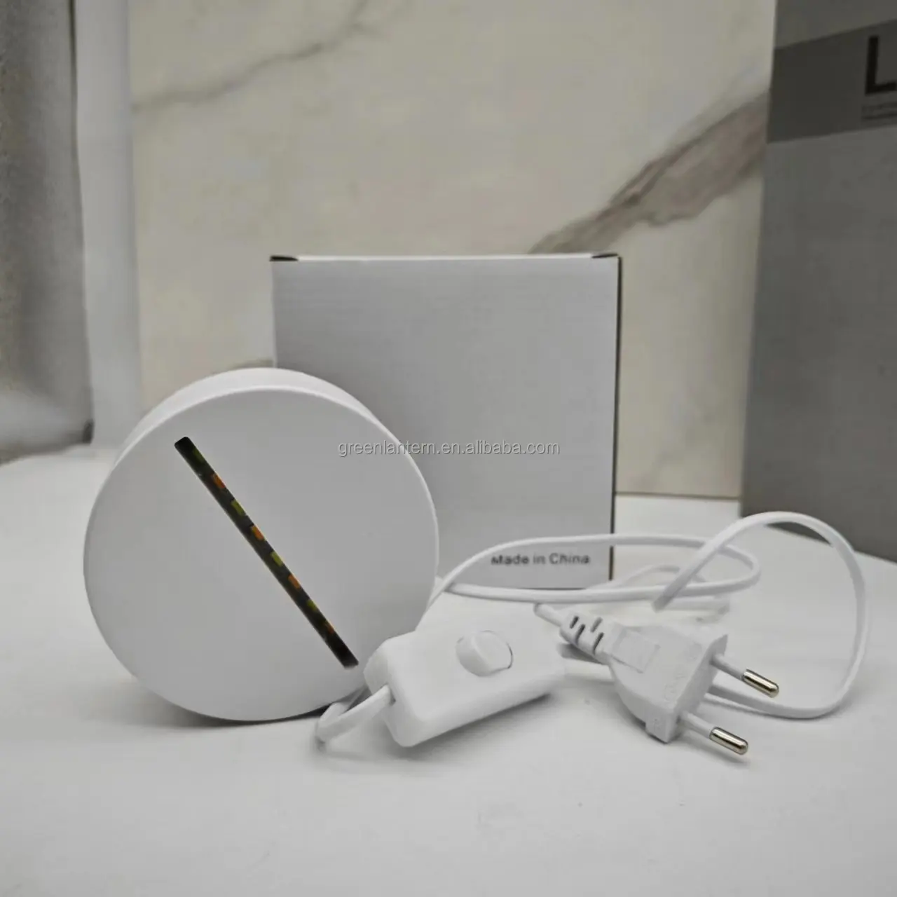 3 Colors Led Lamp Base White Round 3d Illusion Acrylic Led Lamp Night ...