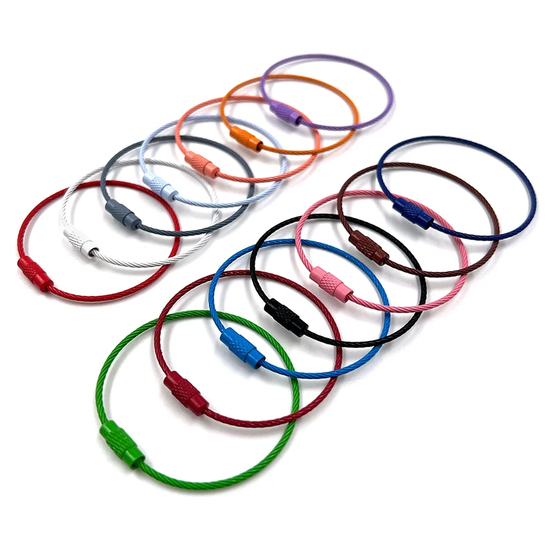 Wholesale Assorted Paint Colors Key Chain Cable Ring Stainless Steel ...
