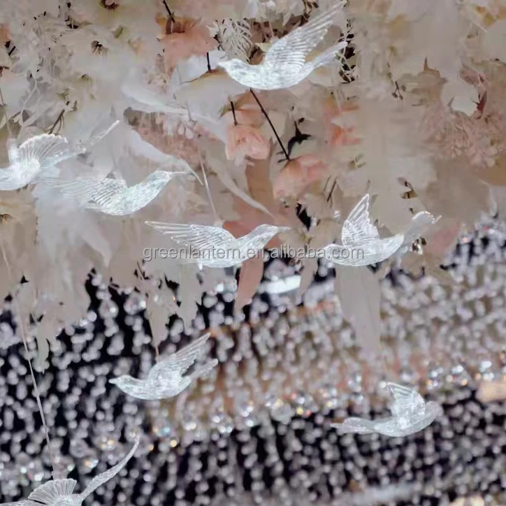 10 Clear Transparent Acrylic Birds Wedding Decorative Light LED ...