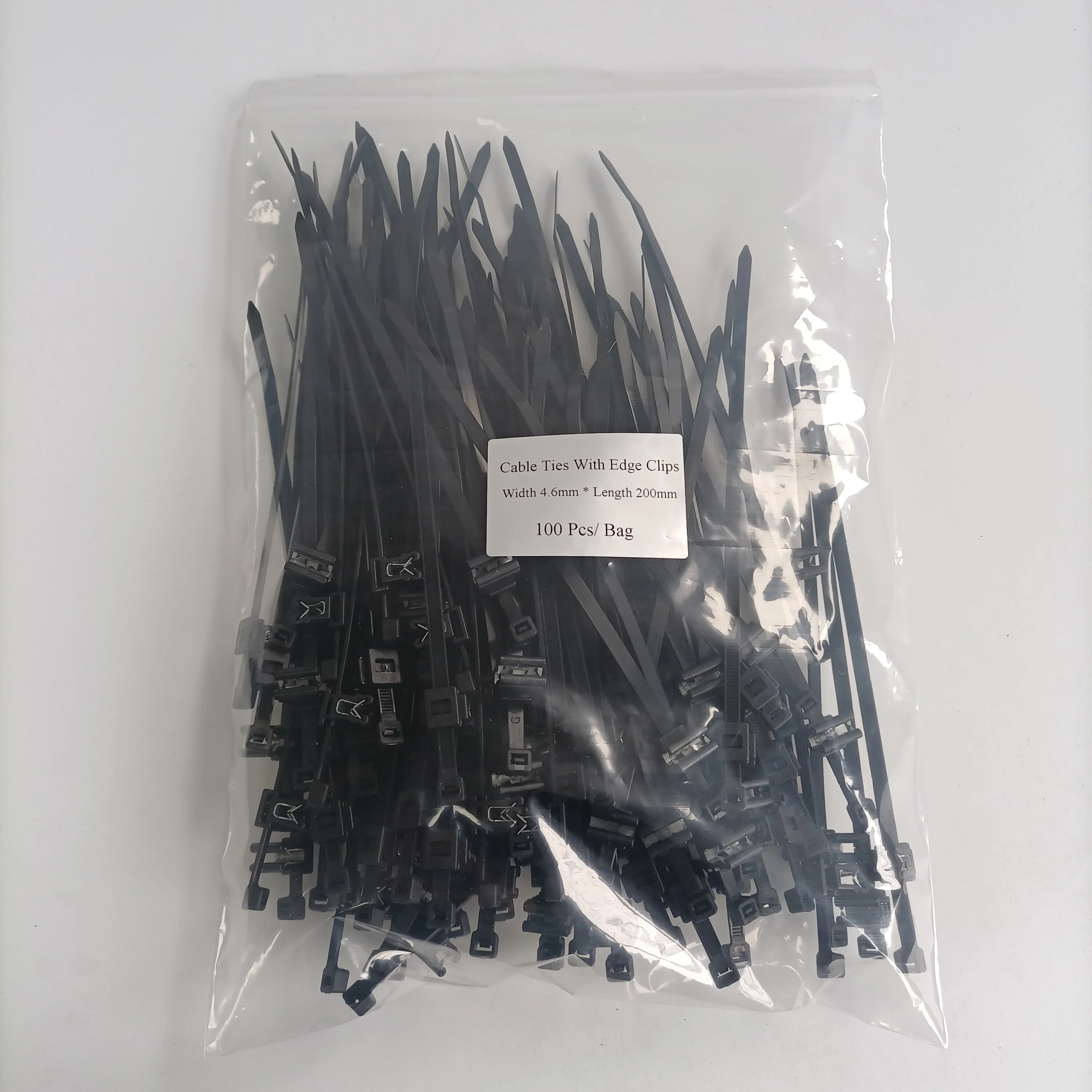 Kabel Binder Cable Ties With Edge Clips Nylon Black Dc Solar Panel Wire ...