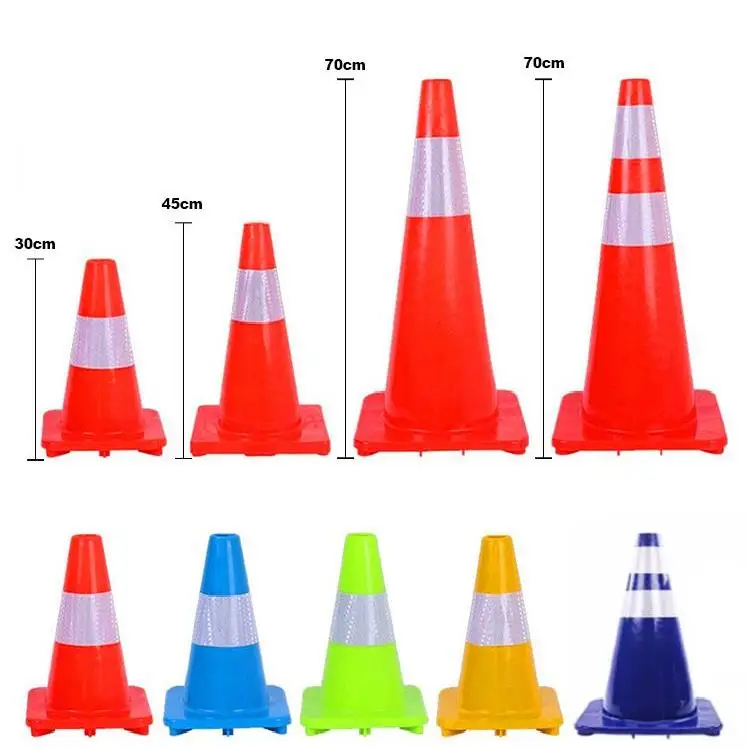 Durable PVC Reflective Elastic Road Cone - Traffic Safety