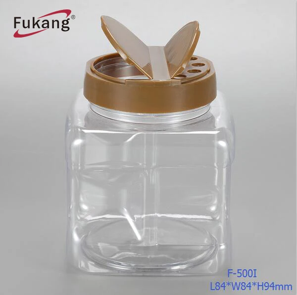 16 Oz Square Plastic Spice Jars - Ideal for All-Season Use