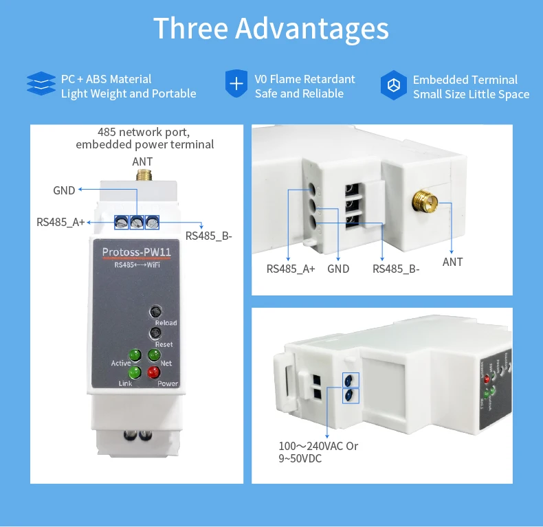 High Flying Industrial Computer & Access Protoss-pw11 Dtu Wireless Rail Mounting Dtu Rs485 To ...