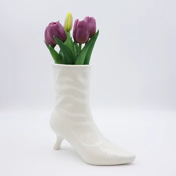 Custom Creative Boot Shaped Flower Vase Modern Ceramic Boots Vases For ...