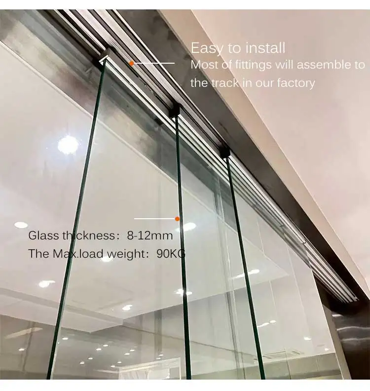 Hdsafe Aluminium Frameless Glass Sliding Door Self Closing Mute Durable
