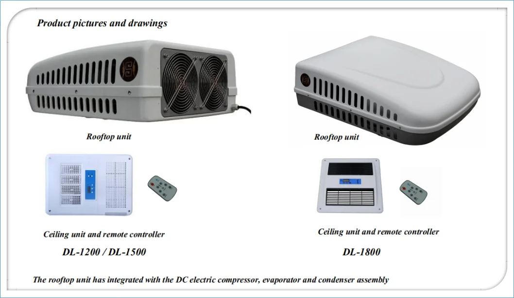 12VDC 24VDC Rooftop Electric Air Conditioner System for Truck Tractor ...
