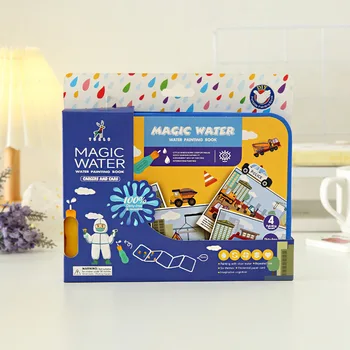 Kids Painting Colourful Magic Water Drawing Book Pen Coloring Numbers ...
