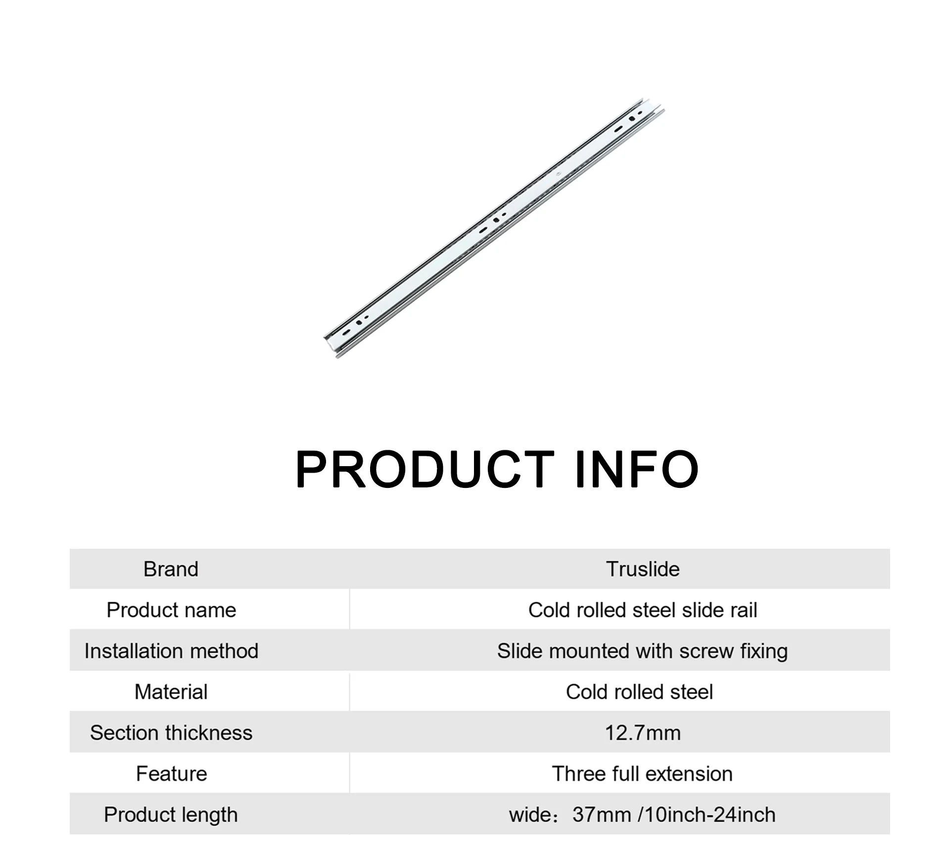 Light Load 37mm Wide 13mm Thick Steel Ball Industrial Telescopic Slider ...