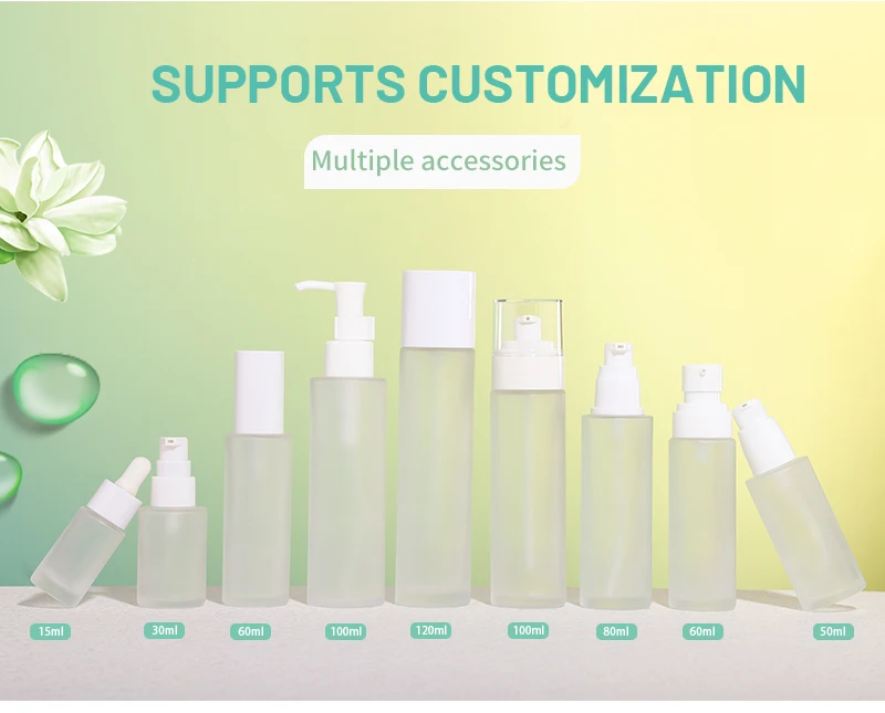 Wholesale Empty Frosted Glass Bottles for Skincare Packaging