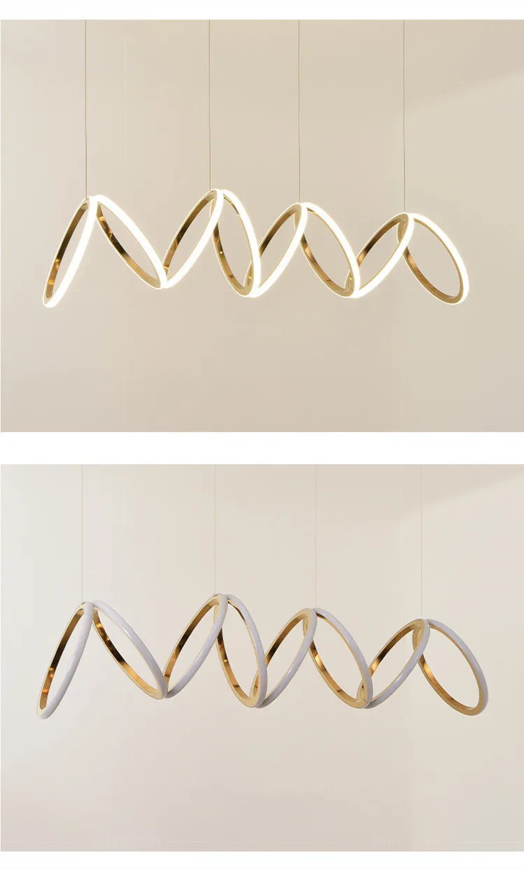 Restaurant Simple Modern Light Luxury Chandelier Long Bar Bar Ring ...