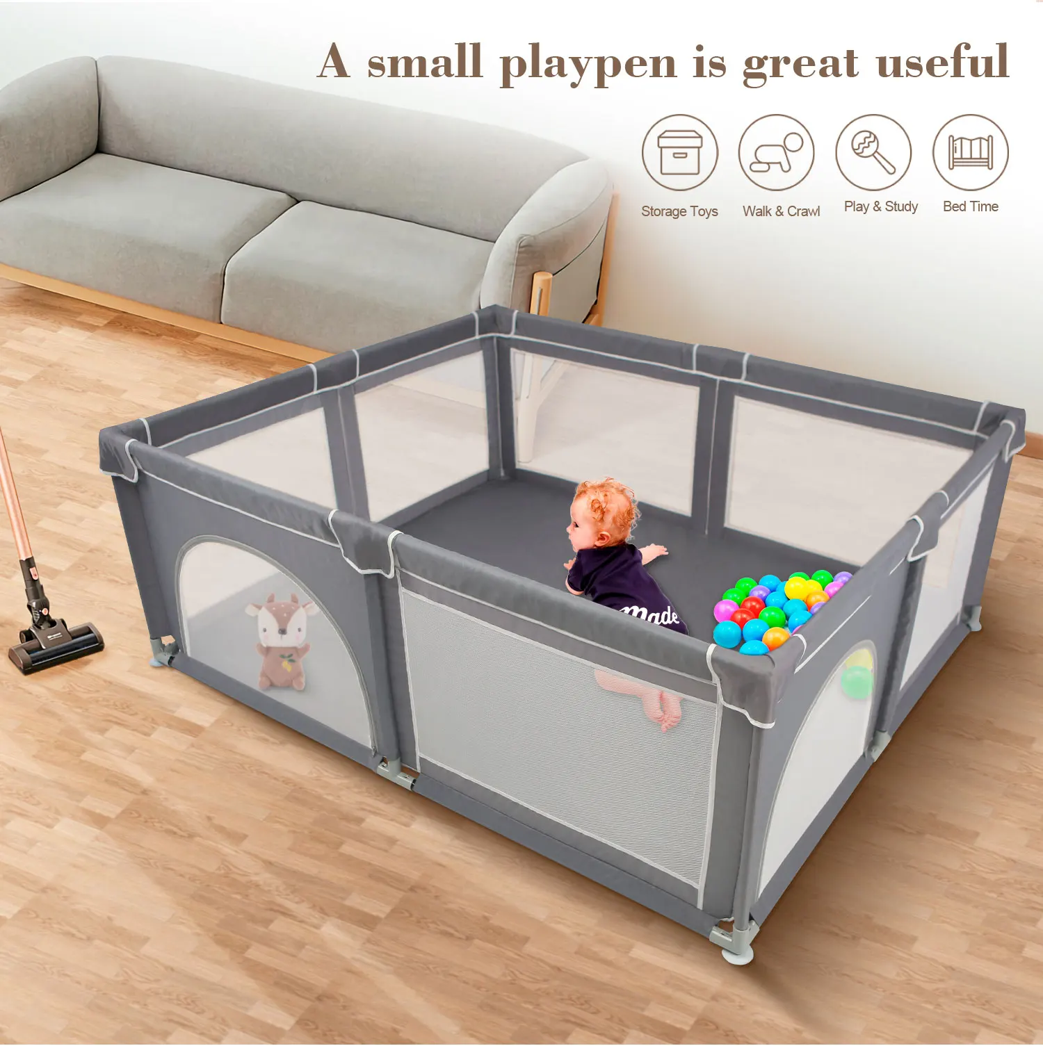 Safe and Fun Baby Playpen - Large Fabric European Standard