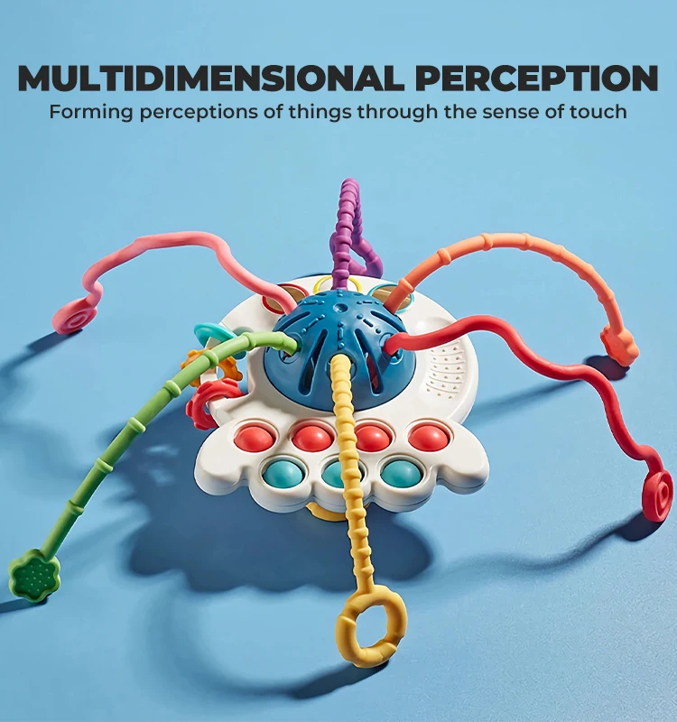 Babies Pull String Toy 3-in-1 Teething Teether Rattles Toddlers Fine ...