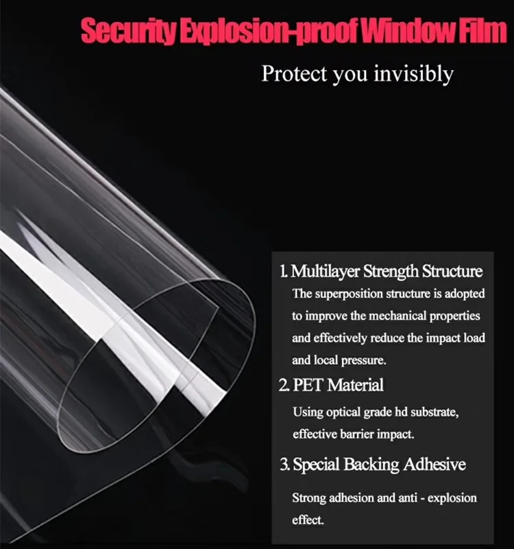 12mil Bulletproof Window Film - SF-12MIL CLEAR Protection