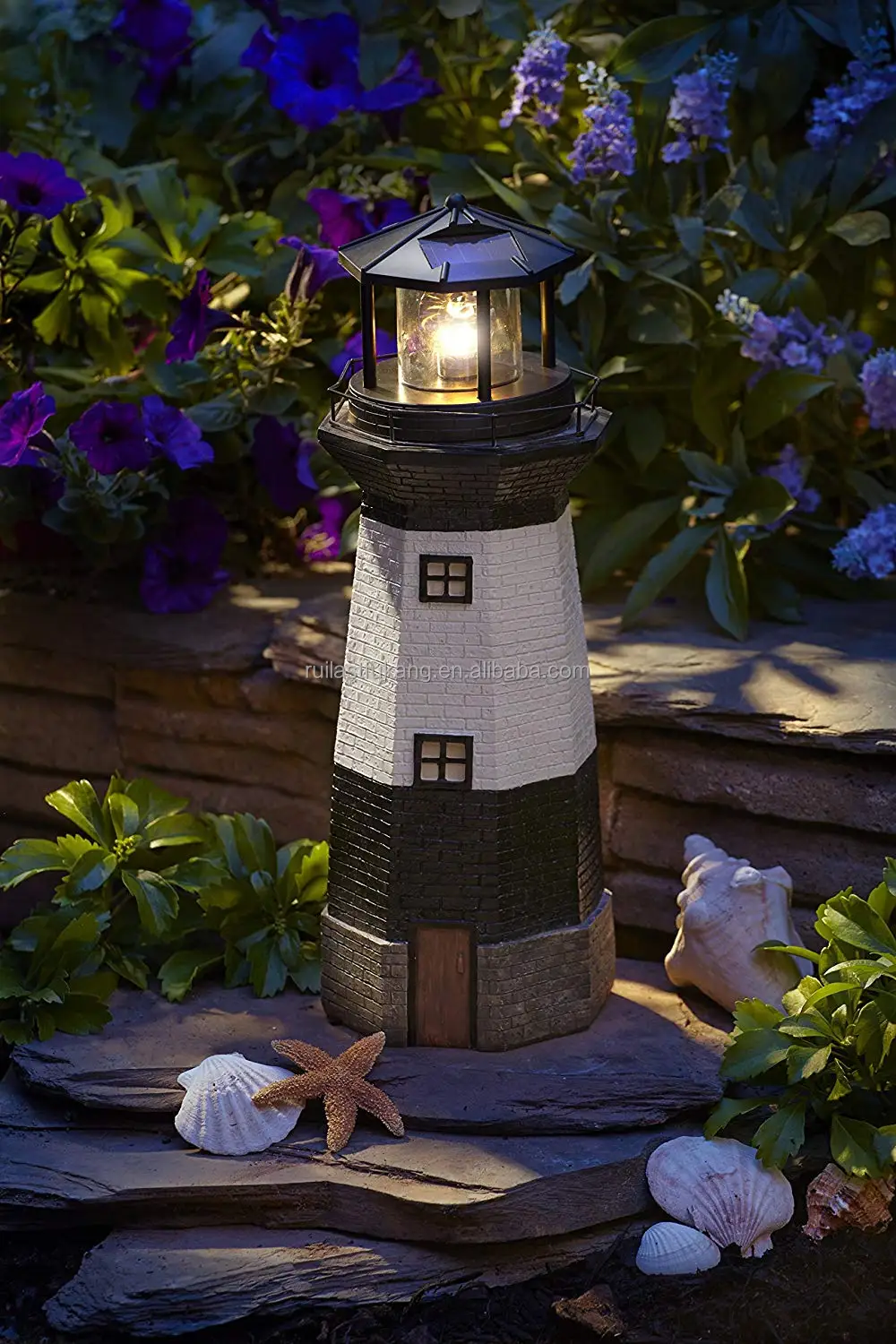 Phare extérieur en résine à énergie solaire lumières solaires phare ...