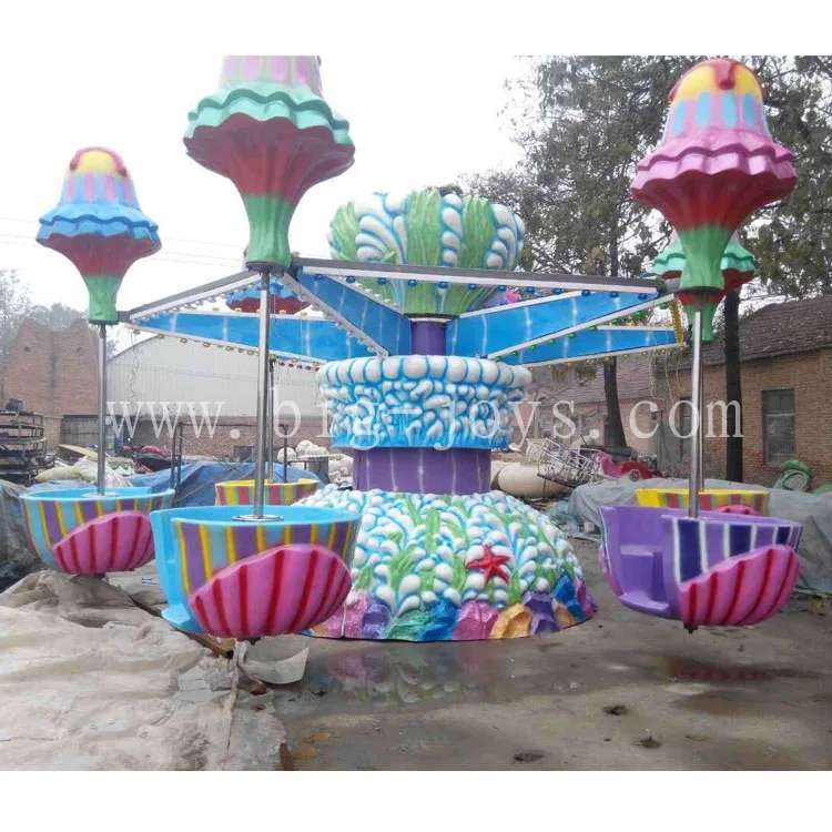Outdoor Park Ride Carousel Fiberglass Amusement Equipment Rotary Jelly ...