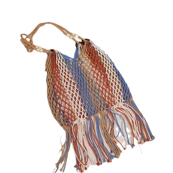 Women Summer Beach Handmade Bag Rattan Woven Knitted Straw Large ...