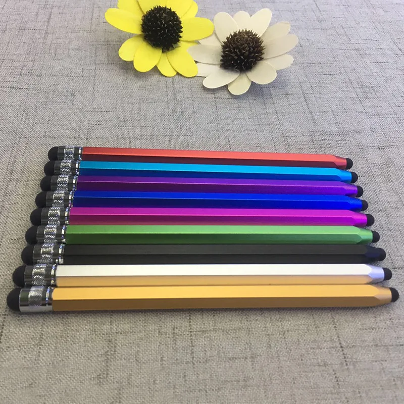 Hexagon Pencil Shaped Touch Pen - Double Replacement Rubber Tip