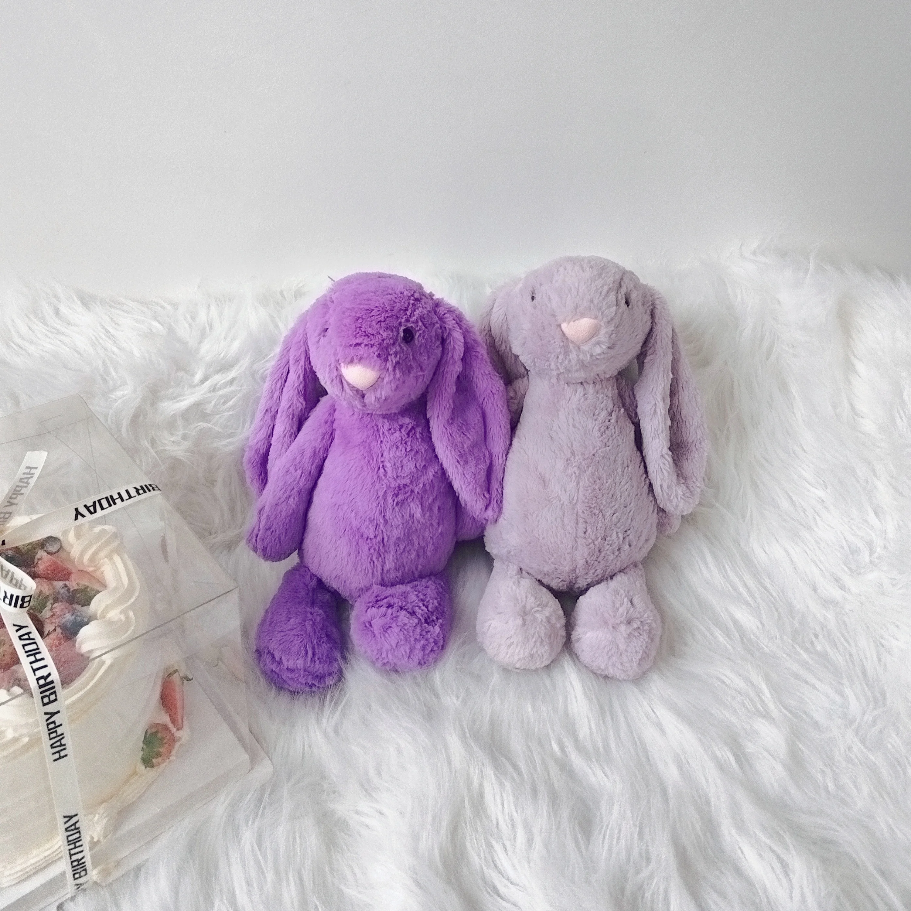 Hot Selling Fluffy Plush Stuffed Animals Cute Lovely Blue Rabbits ...