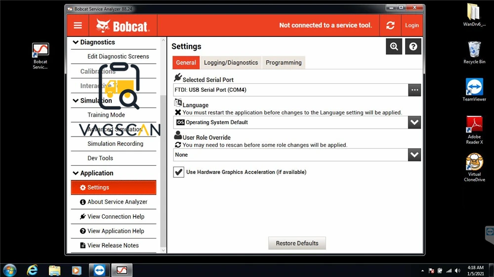 Bobcat Service Analyzer - Diagnostic Tool for Troubleshooting