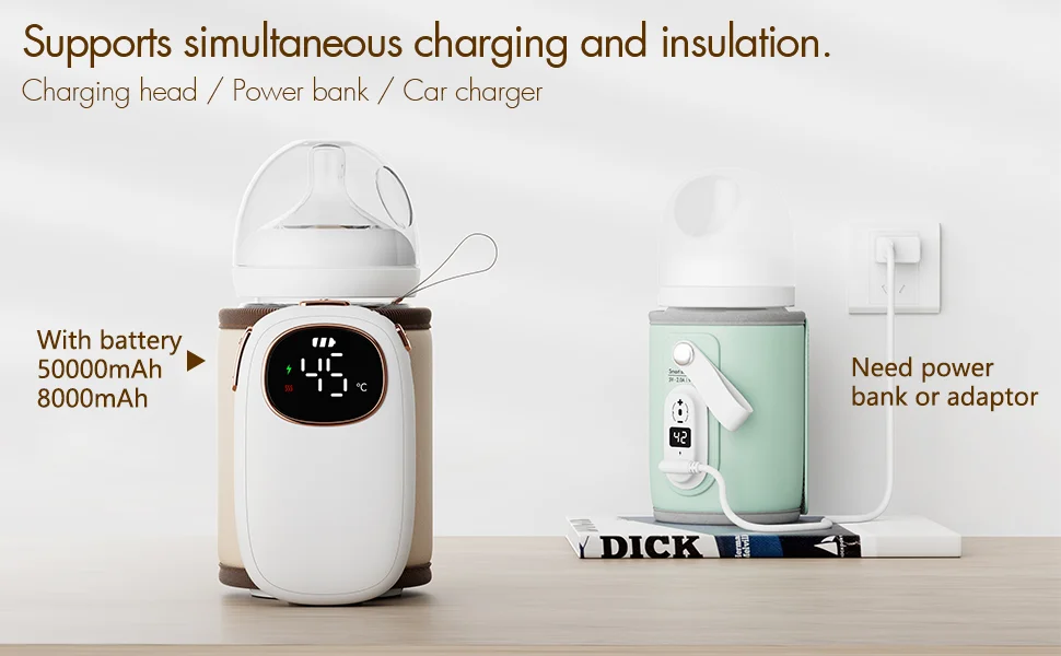 Portable Travel Smart Bottle Warmer with Constant Temperature Milk ...