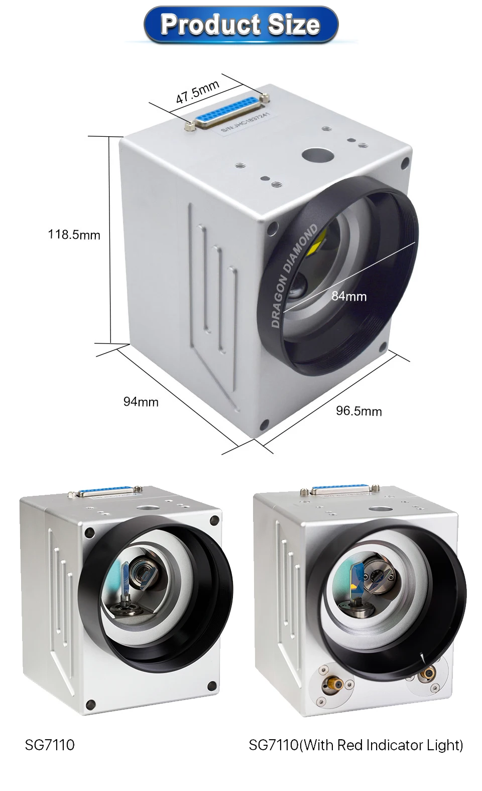 Fiber 3d Galvo Scan Head RC1001 SG7110 7210 for Laser Marking