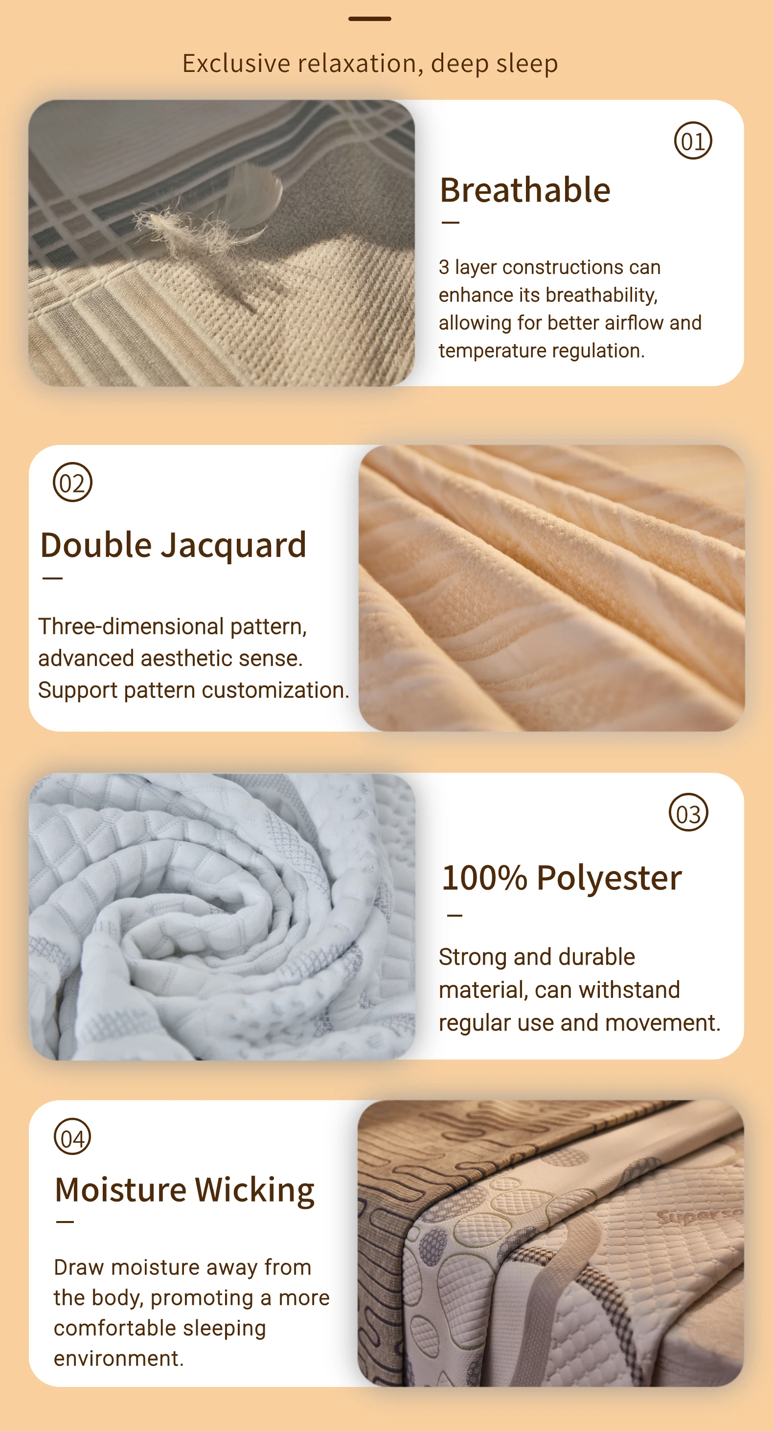 Breathable 100% Polyester Mattresses Ticking Fabric Knitted Mattress ...