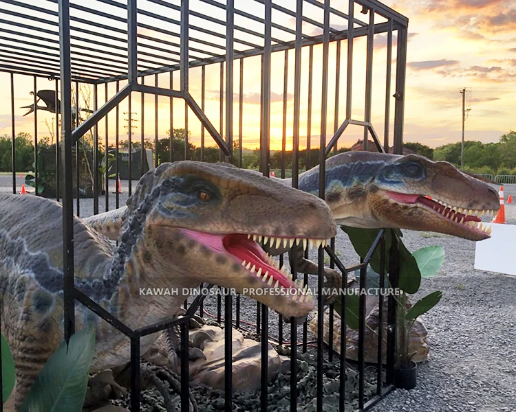 Dinosaur Adventure Park - Animated Cage with Velociraptor