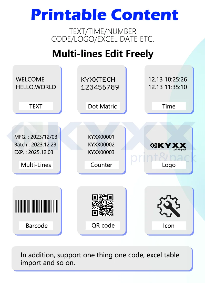KYXXTECH Portable Expiry Date Handjet Machine - Easy to Use